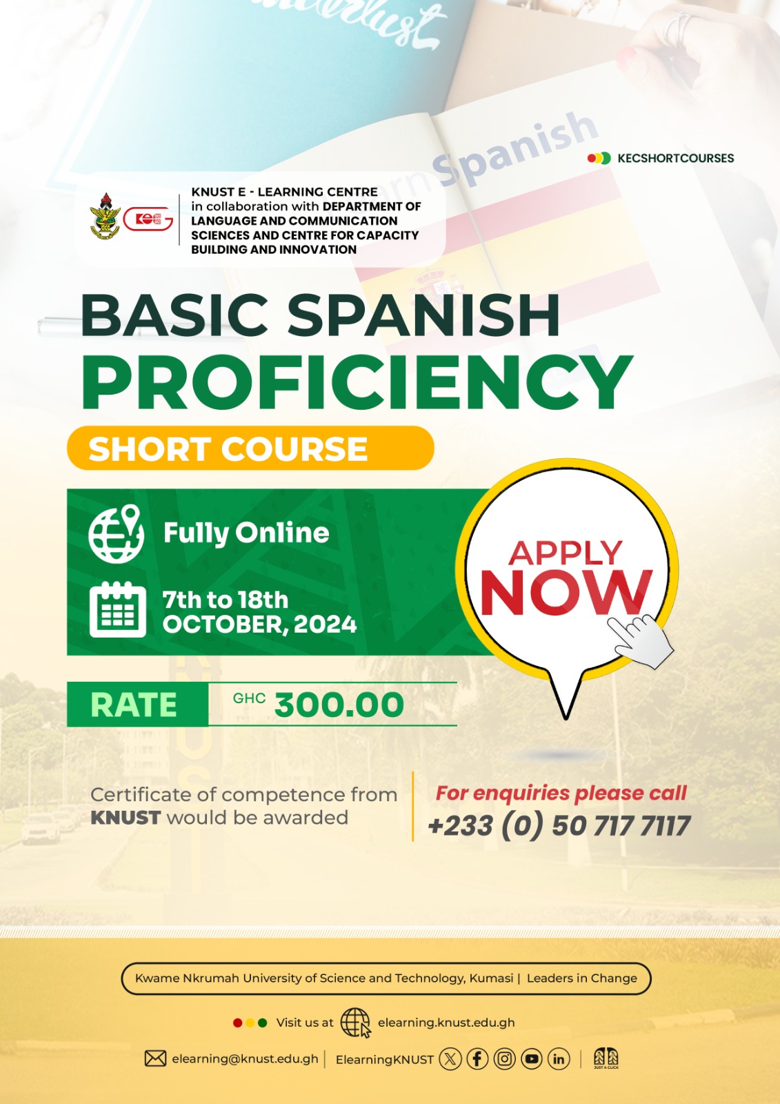 Basic spanish Proficiency short Course | Elearning, KNUST
